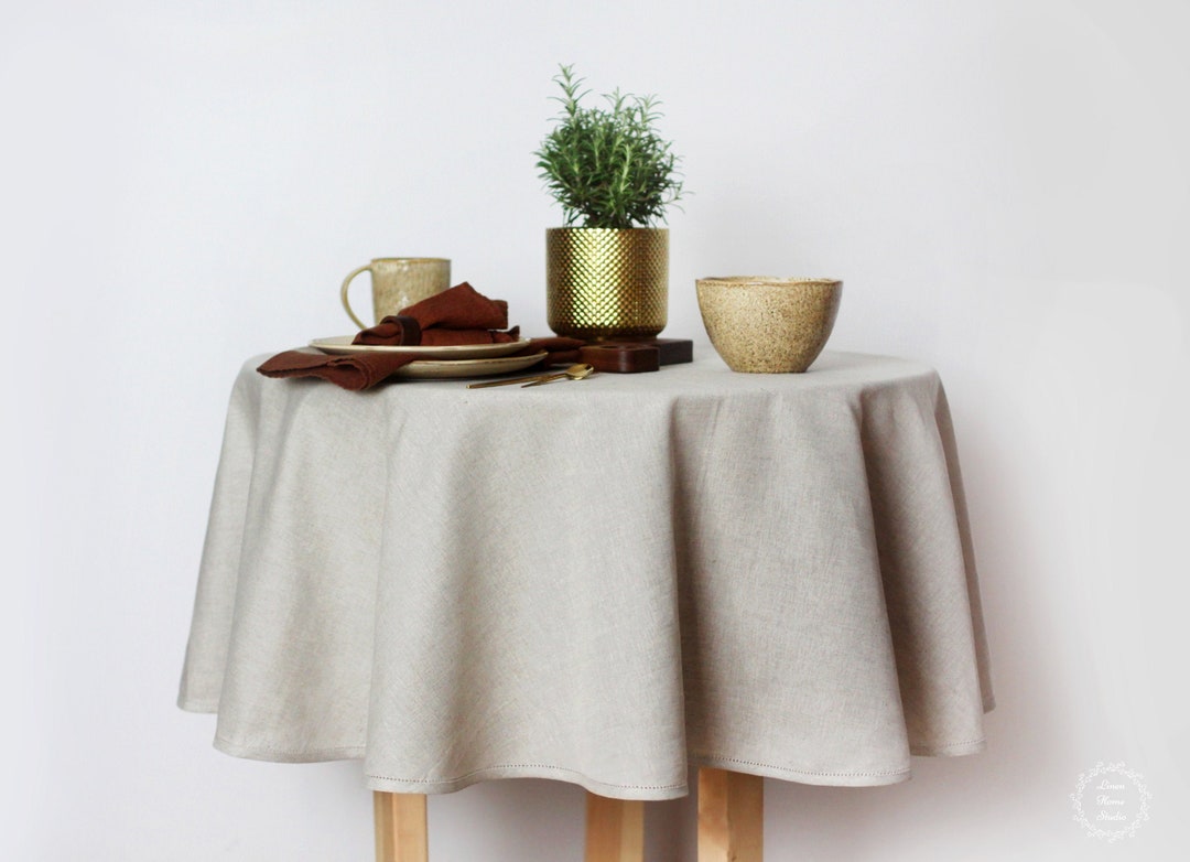 Linen Tablecloth Round Oval - Etsy