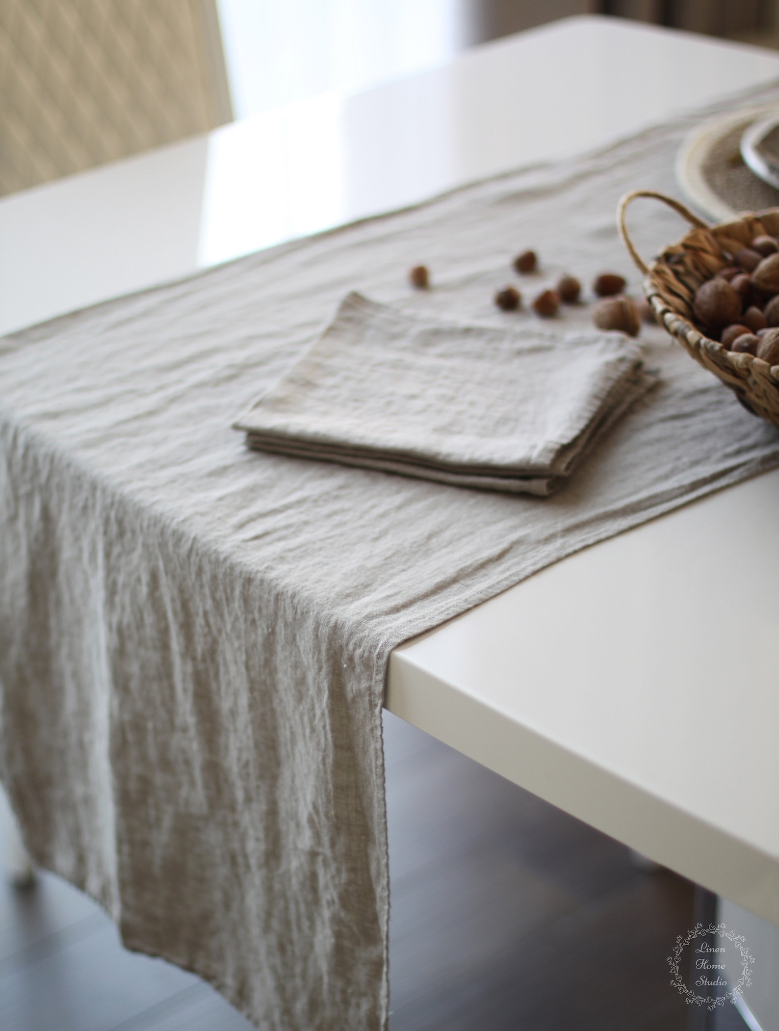 Linen Table Runner for Wedding - Long Farmhouse Table Runner - Etsy
