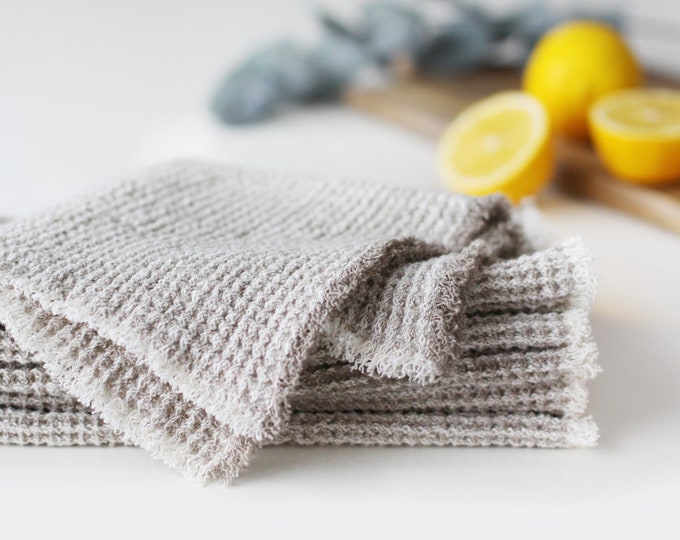 Linen Wash Cloth, Washed Linen Face Cloth, Linen Wash Cloth, White Wash ...