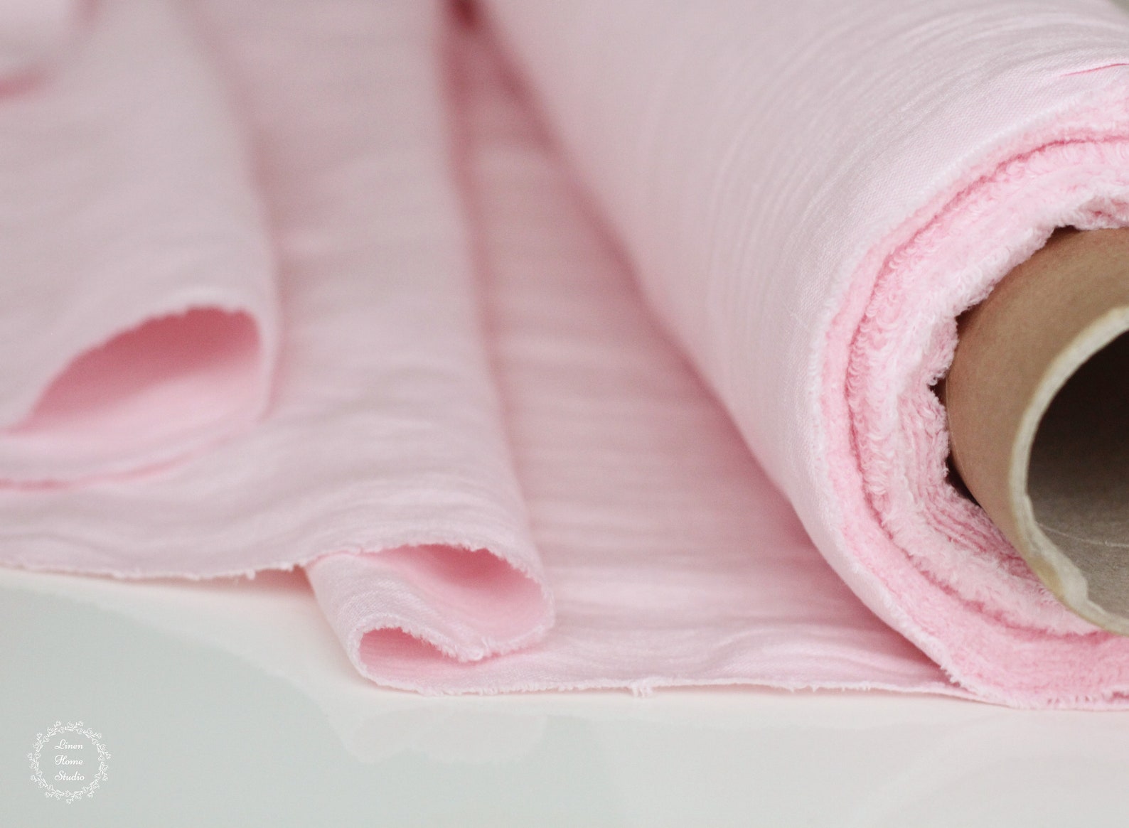 Blush Pink Linen Fabric Pale Pink Stonewashed 100% Linen - Etsy UK