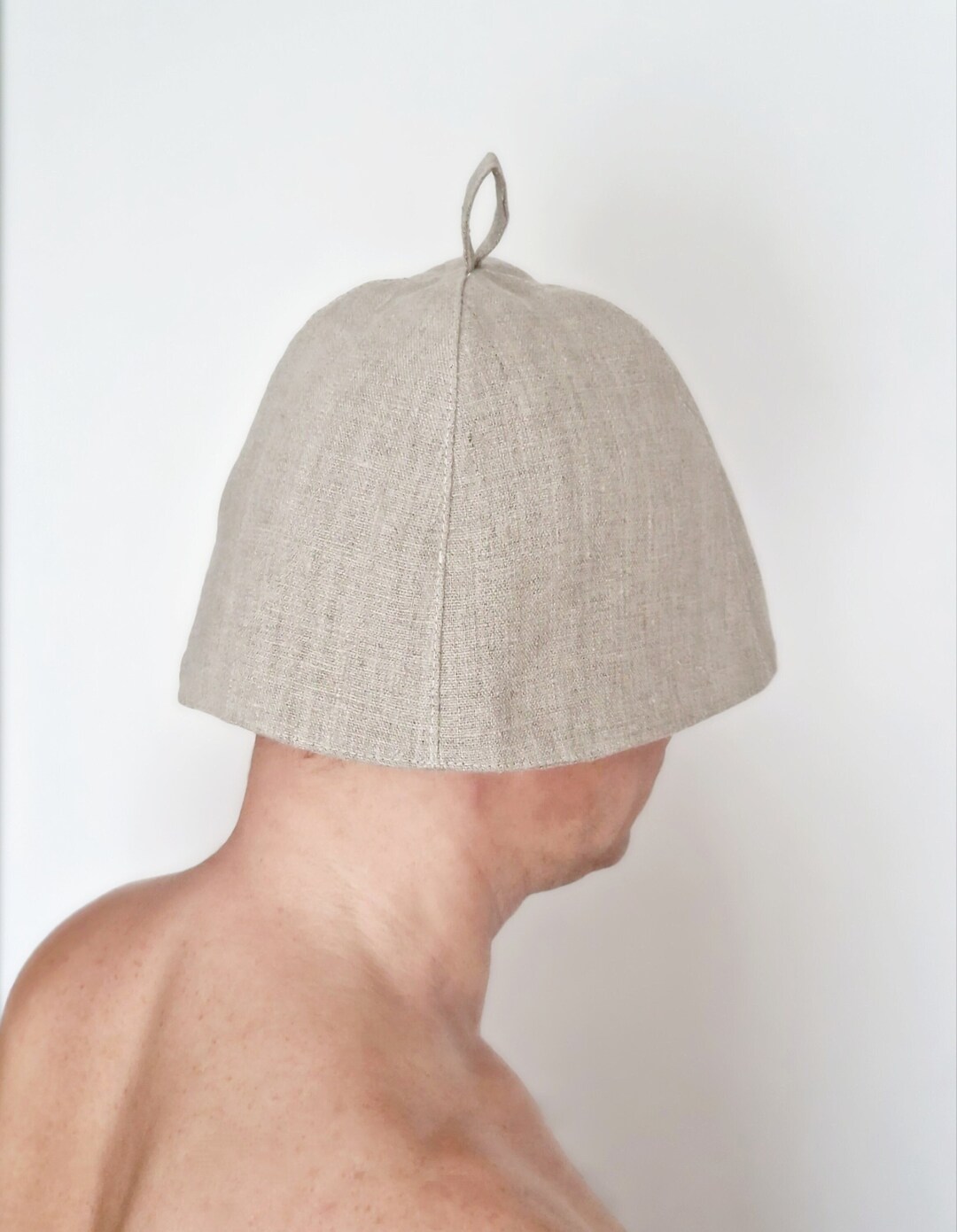 Linen Sauna Hat With Loop - Hair Heat Protector - Washable Sauna Hat - Etsy