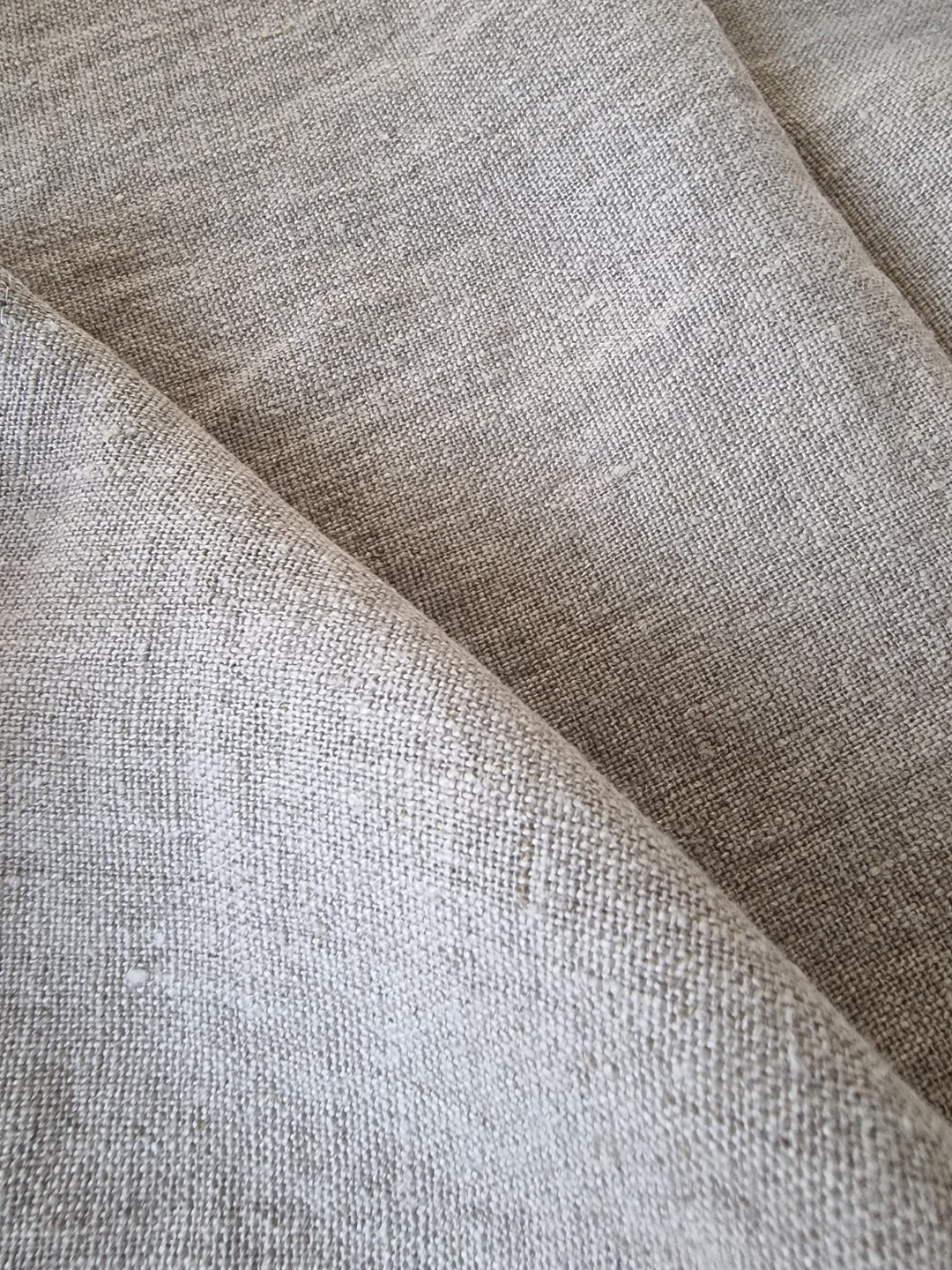 Heavy Linen Fabric Upholstery 290g/m2 - Natural Undyed Stonewashed 100% ...