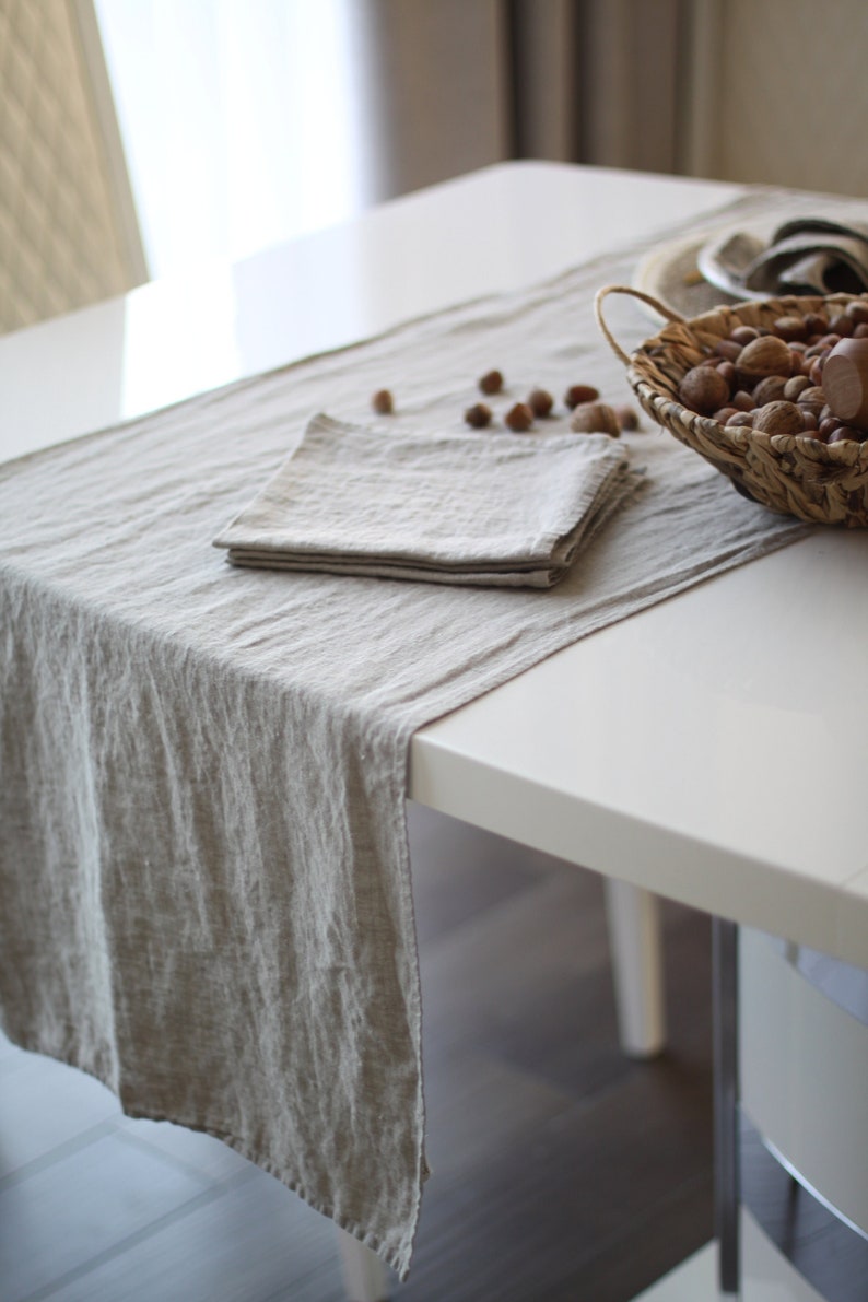 Linen Table Runner for Wedding - Long Farmhouse Table Runner - Etsy