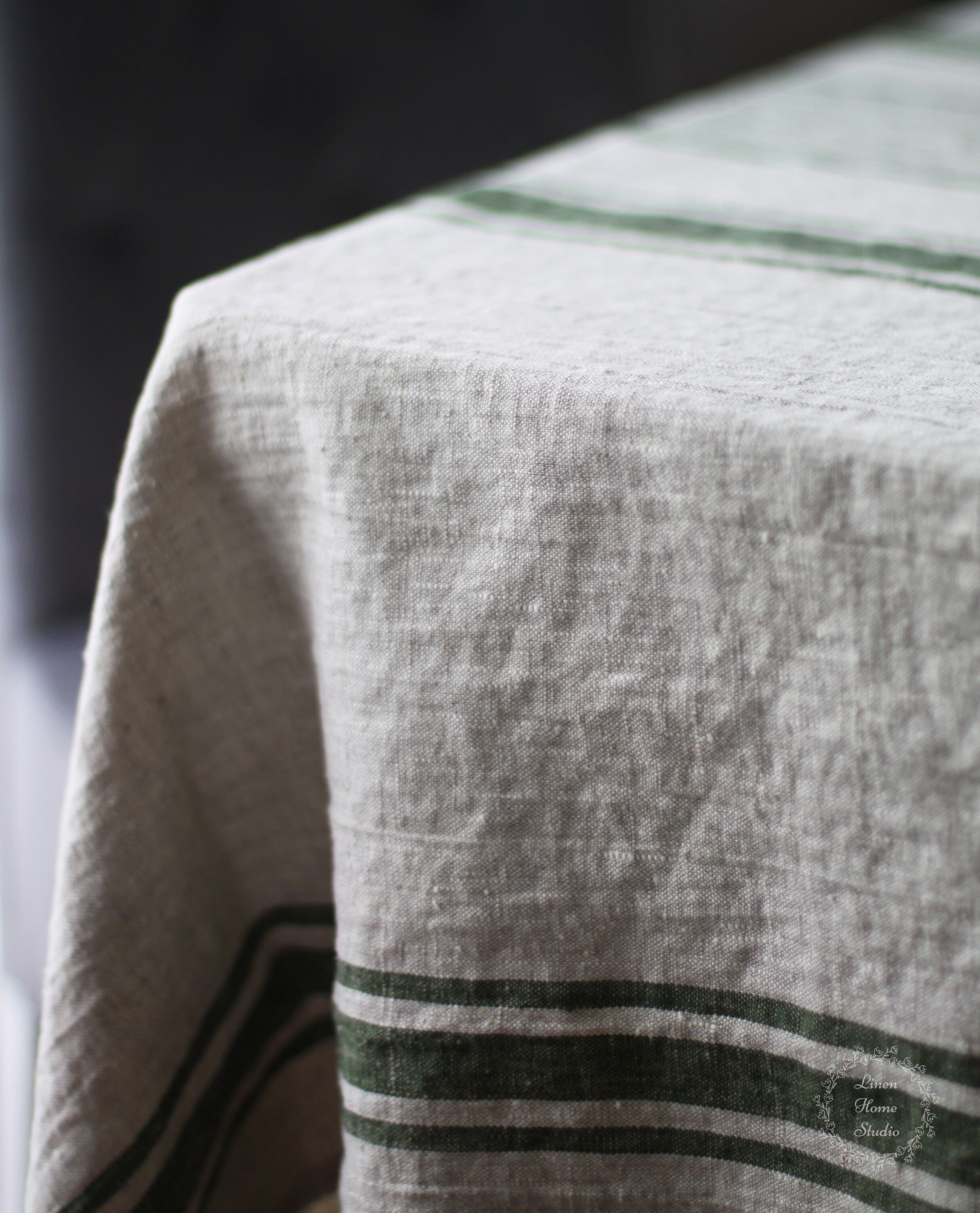Heavy Linen Tablecloth for Easter Table French Style Striped - Etsy UK