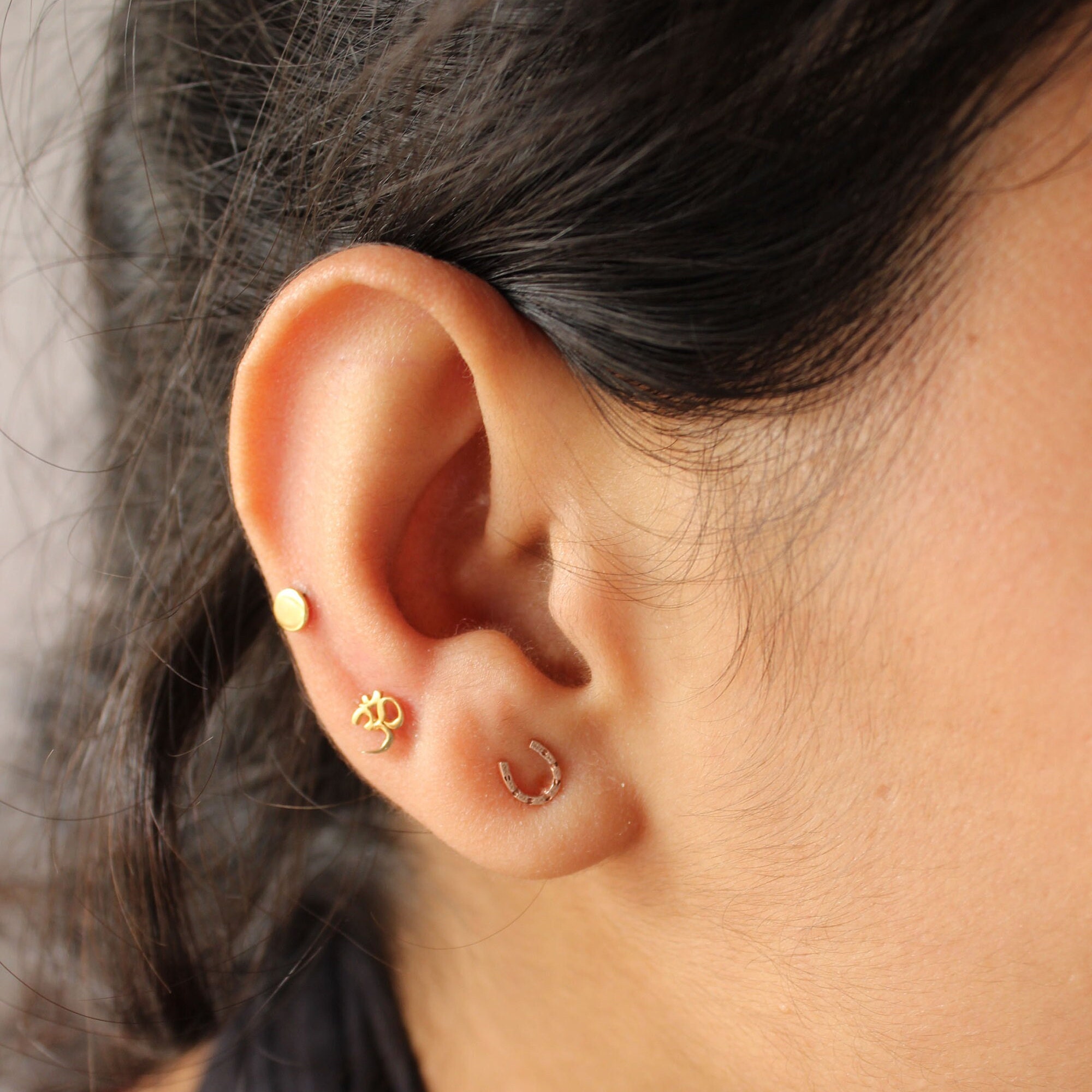 Plain Circle Studs Round Studs Gold Jewelry Modern Studs | Etsy