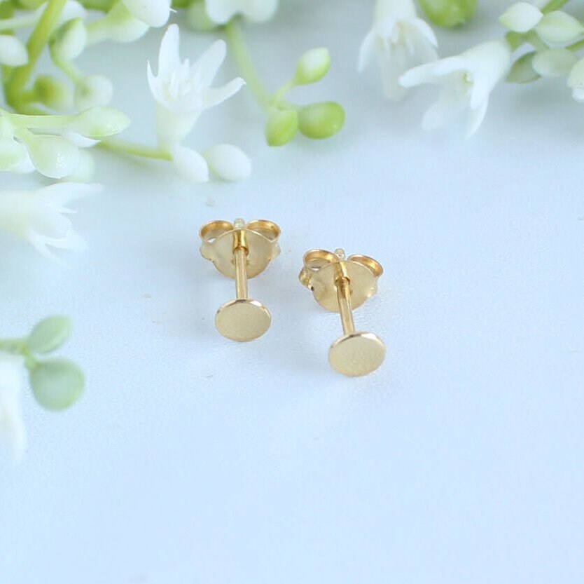 Plain Circle Studs Round Studs Gold Jewelry Modern Studs | Etsy