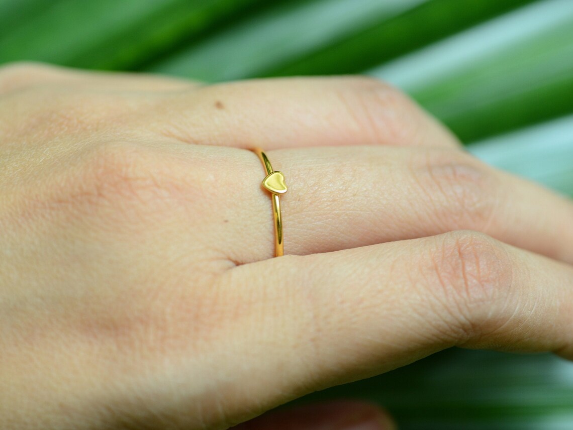 Gold Heart Ring Gold Promise Ring Gold Unique Jewelry - Etsy
