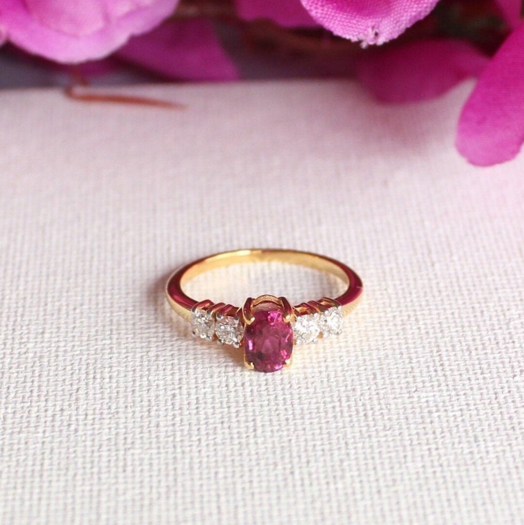 Gold Diamant Pink Turmalin Ring - Gold Turmalin Ring - Gold Edelstein ...