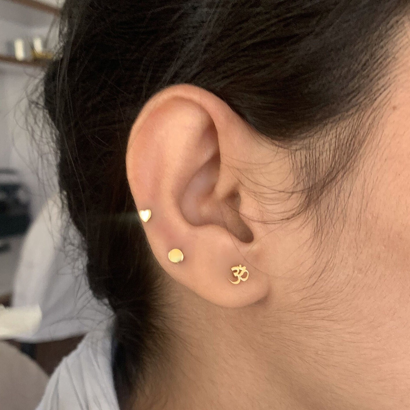 Plain Circle Studs Round Studs Gold Jewelry Modern Studs | Etsy