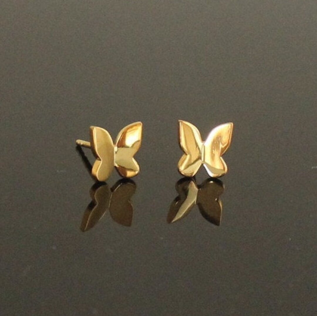 Gold Schmetterling Ohrstecker / Ohrring Minimalistischer - Etsy.de
