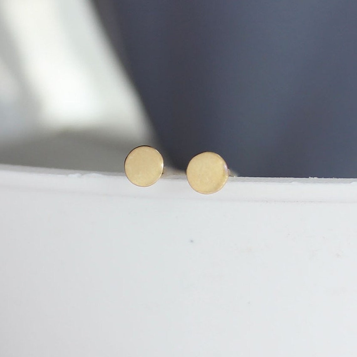Plain Circle Studs Round Studs Gold Jewelry Modern Studs | Etsy