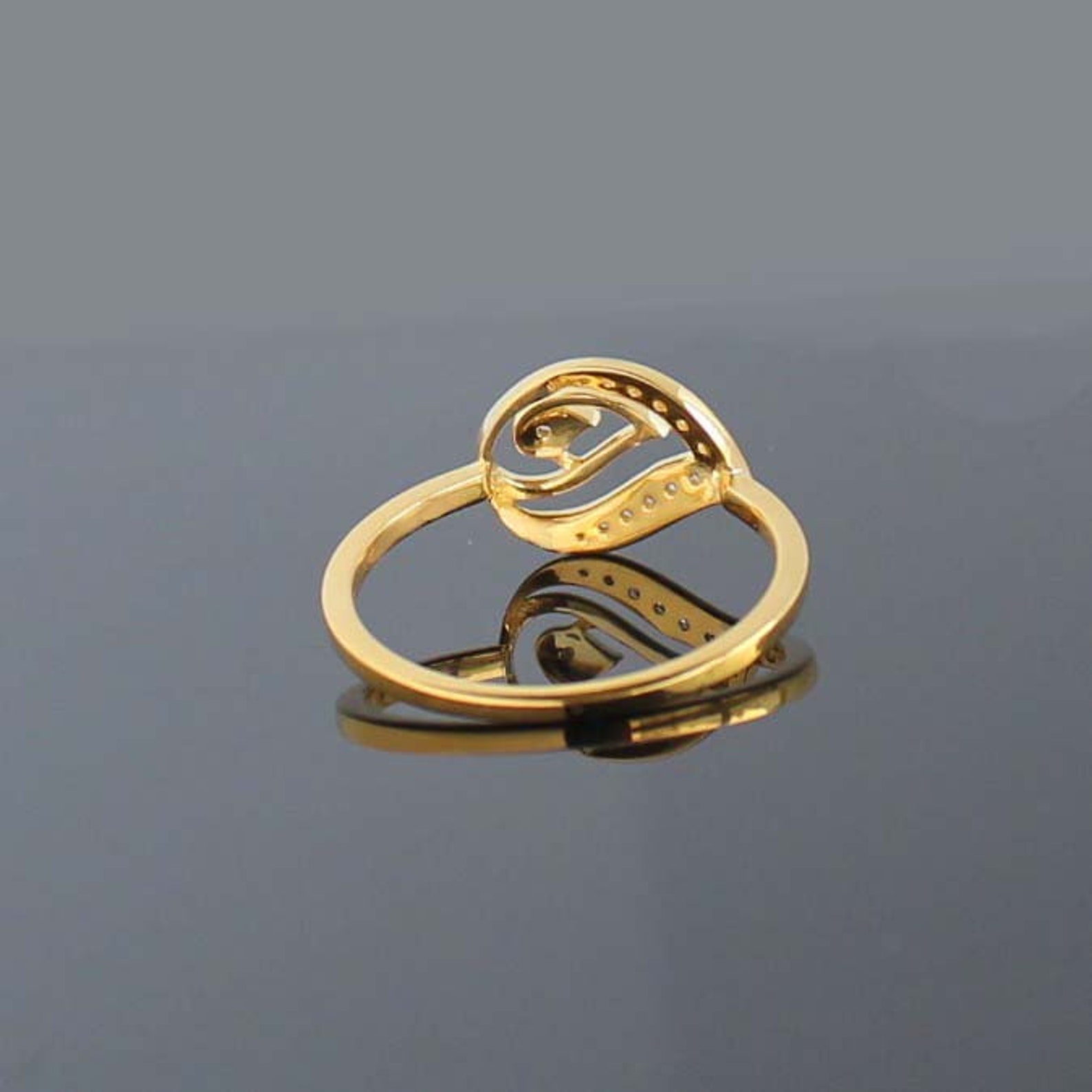 Gold Diamond Leaf Ring Leaf Shape Diamond Ring Nature - Etsy