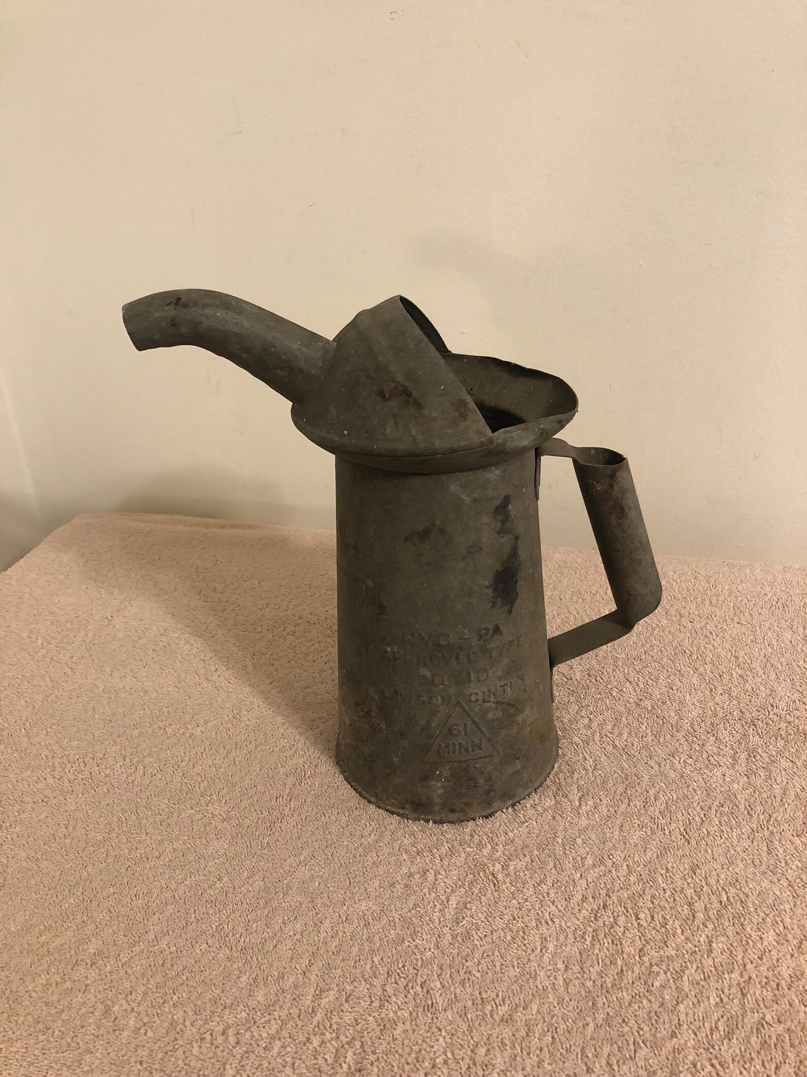 Vintage Galvanized 2 Quart Oil Can NYC-PA Approved Type Q10 Lawson ...