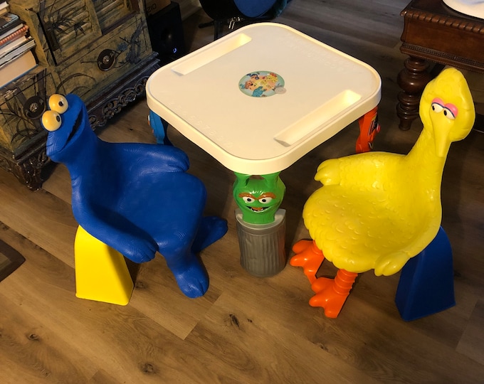 Vintage 1979 Knickerbocker Sesame Street Table and Chairs - Etsy