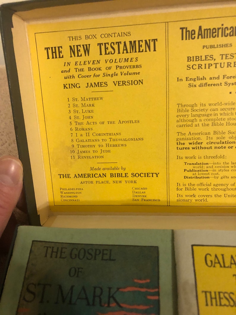 Vintage the American Bible Society Mini New Testament Book Set 11 Books ...