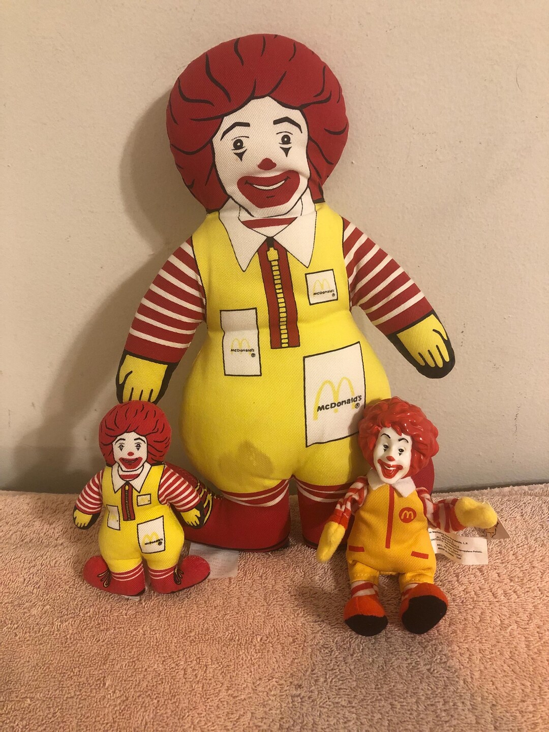 Vintage 1984 Ronald Mcdonald Stuffed Doll Lot 12” & 5” Dolls Plus ...