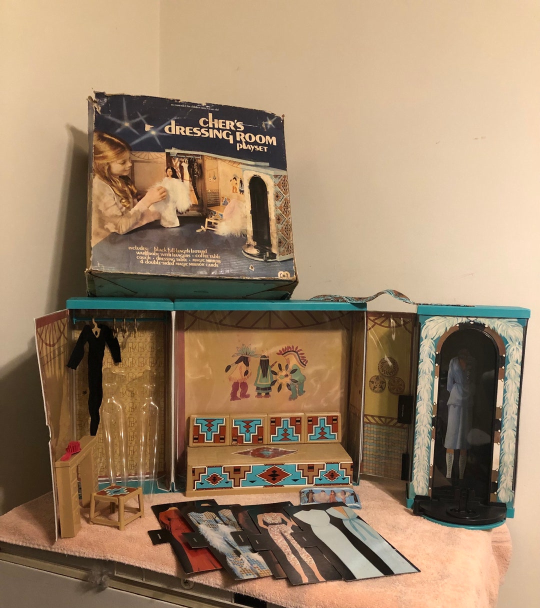 Vintage 1976 Mego Cher’s Dressing Room Playset 100% Complete With Box ...
