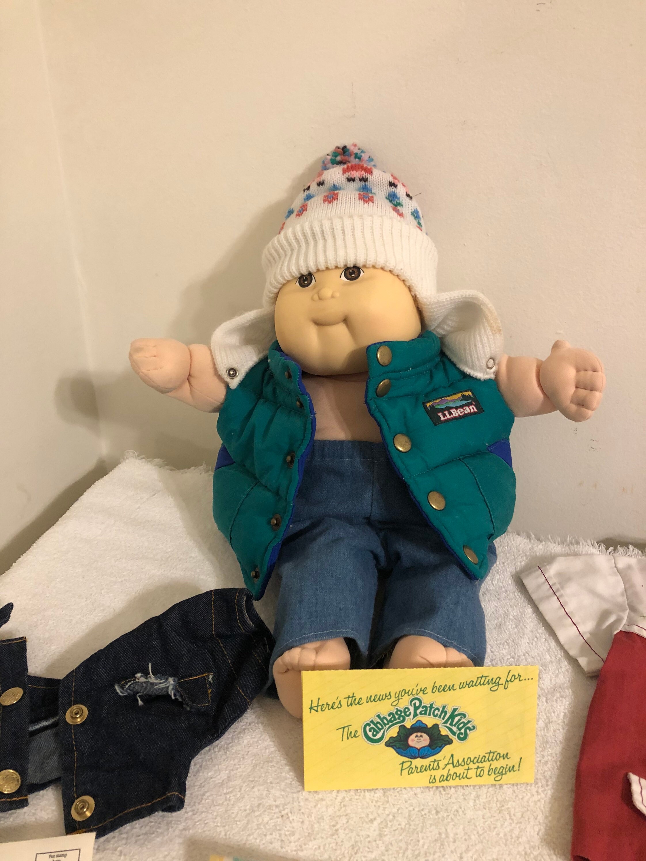 Vintage Xavier Roberts Boy Black Hair Cabbage Patch Doll & Birth ...