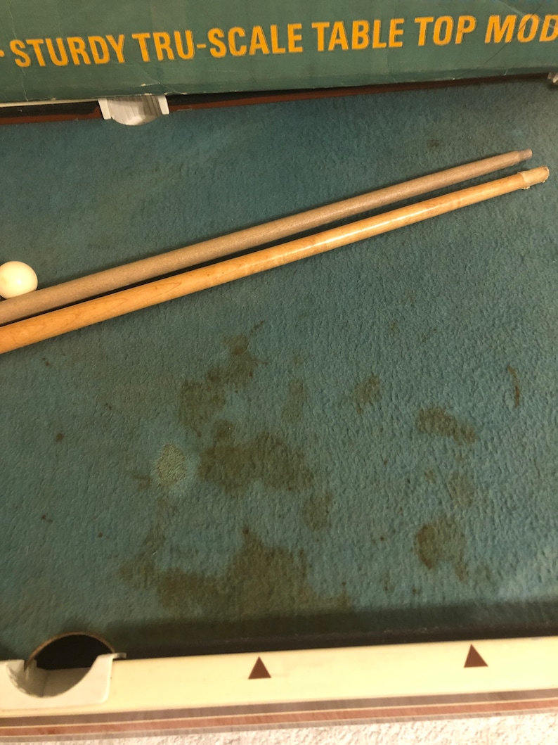 Vintage Tudor Pool Table Complete Set Balls Triangle Cue Sticks - Etsy