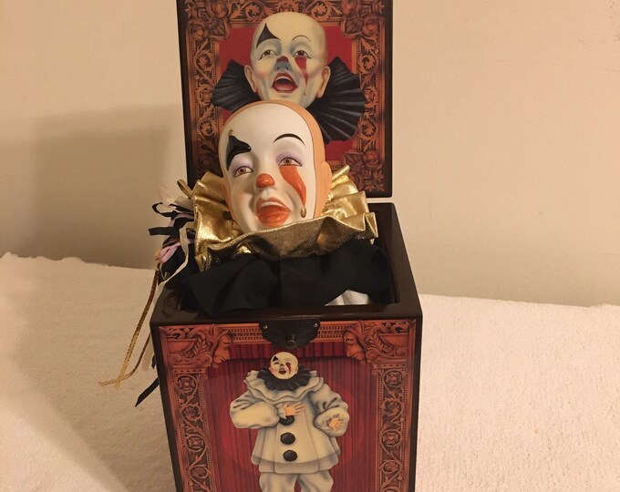 Vintage Enesco Pagliacci Limited Edition Musical Jack in the Box Faith ...
