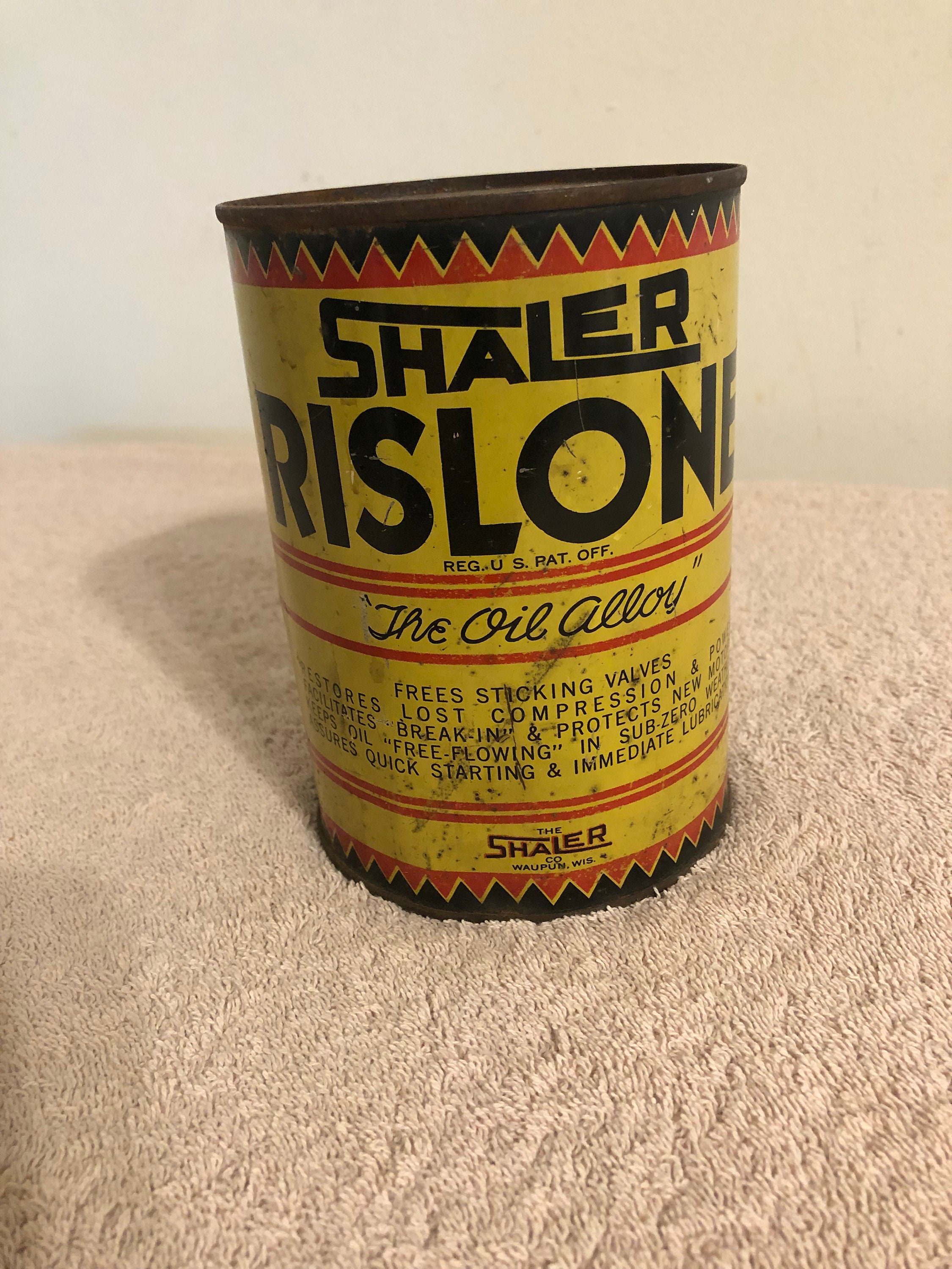 Vintage Shaler Rislone the Oil Alloy 1 Quart Full Can - Etsy