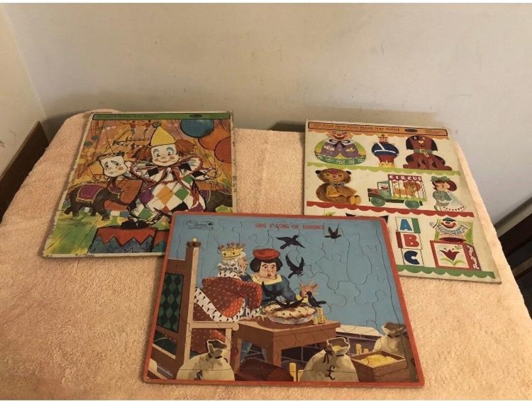Vintage 1966 Lot of 3 Whitman Frame Tray Puzzles Complete - Etsy