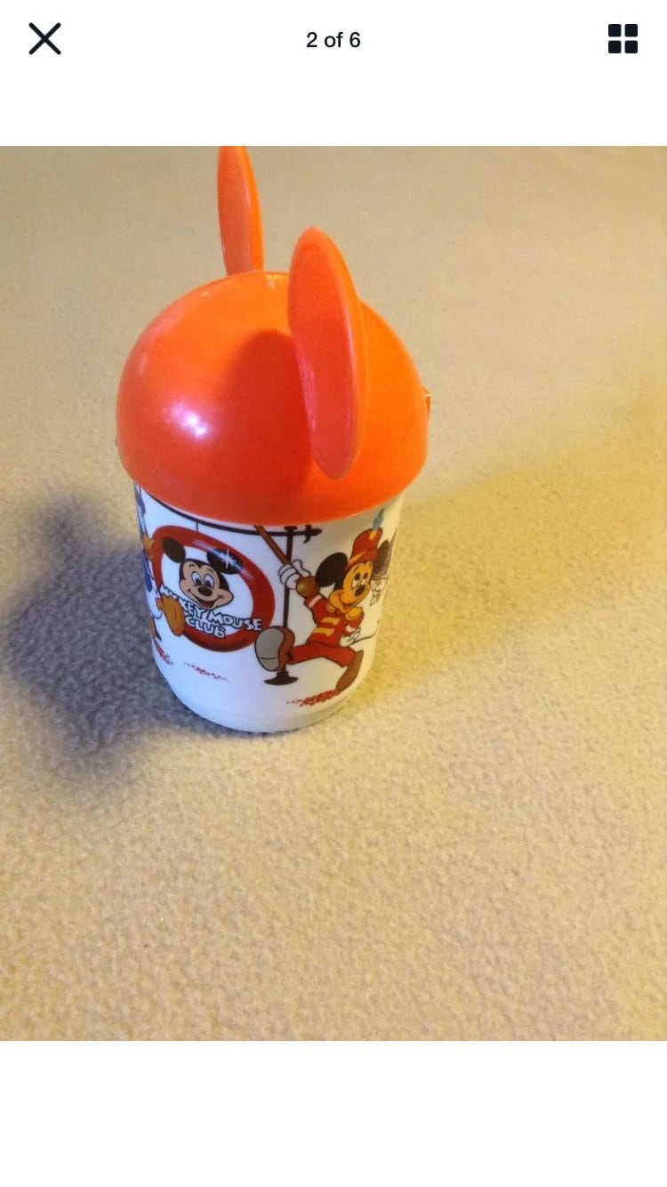 Vintage Walt Disney World Mickey Mouse Cup With Ears Lid - Etsy