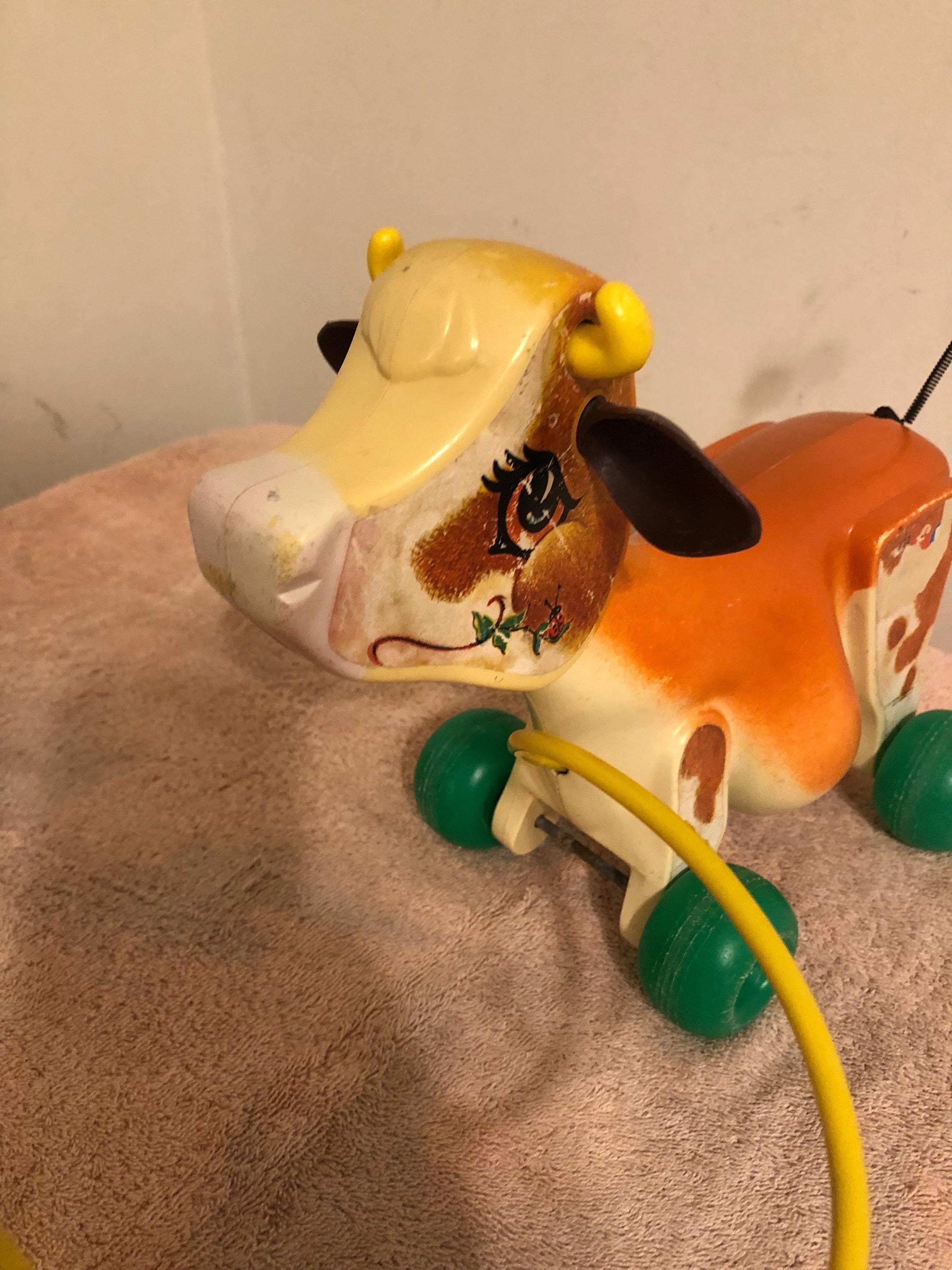 Vintage 1972 Fisher Price Molly Moo Pull Toy With Bulb Pull String 132 ...