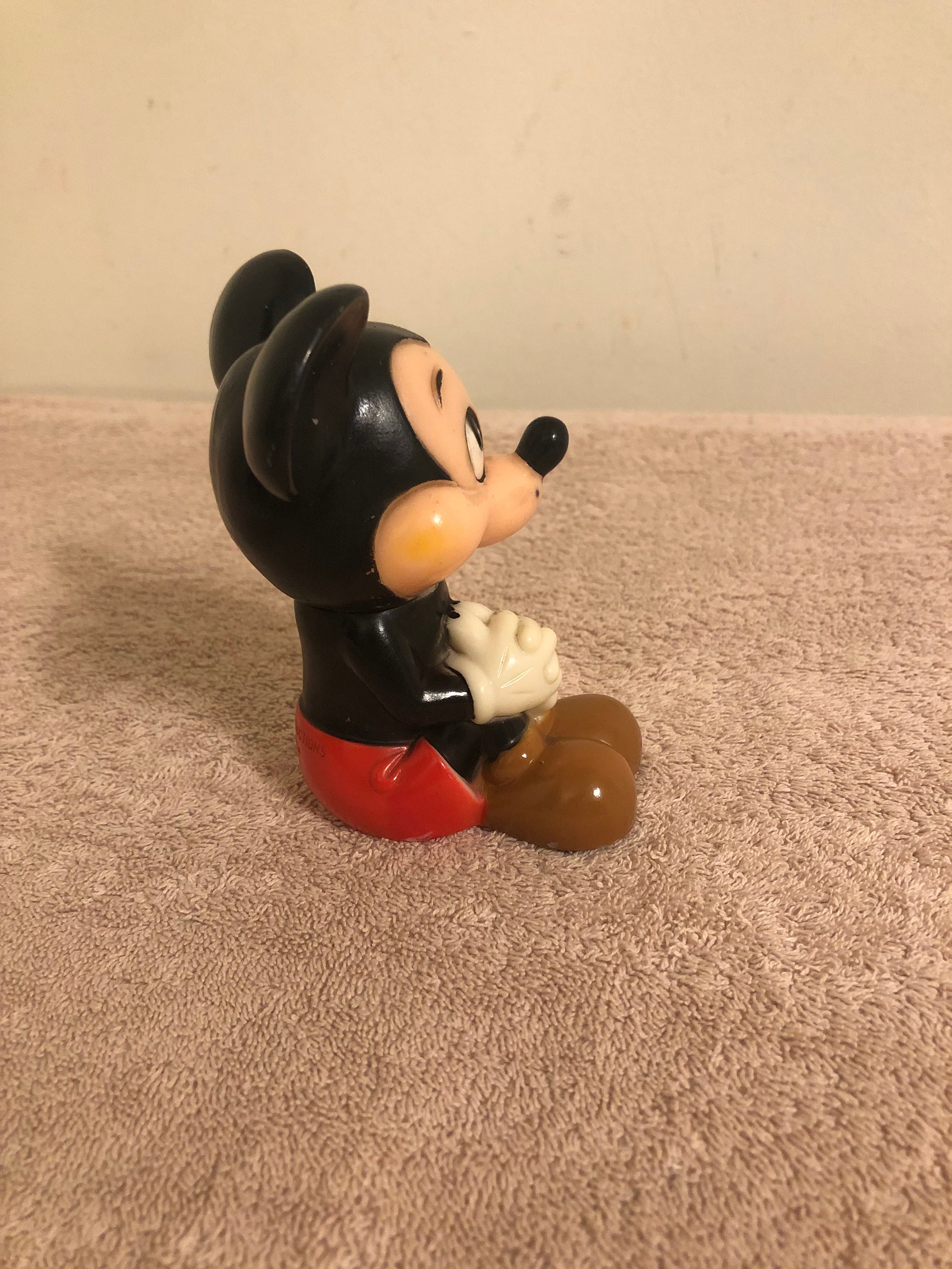 Vintage Walt Disney Productions Mickey Mouse Squeak Toy 4 1/2 Tall ...