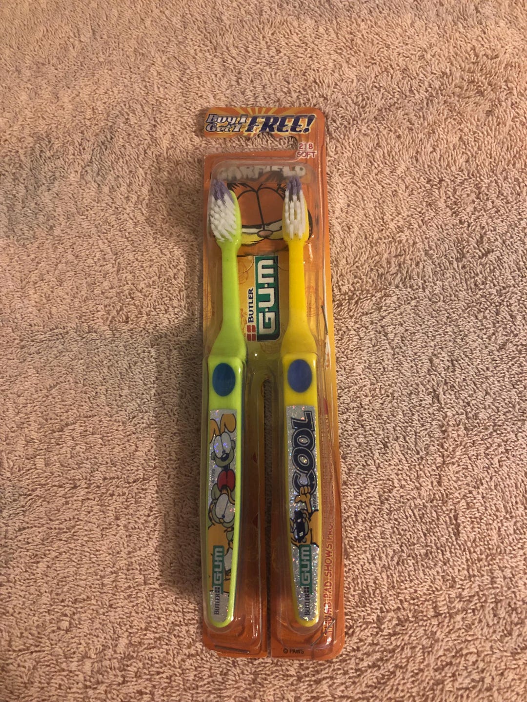 Vintage 1980’s Butler Gum Garfield & Odie Kids Toothbrushes Soft #218 ...