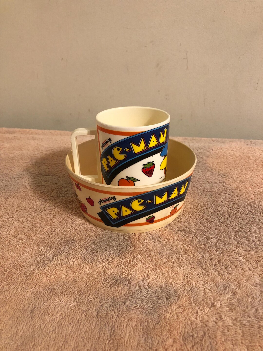 Vintage 1980 Deka Midway Mfg Pac-man Plastic Bowl & Cup - Etsy