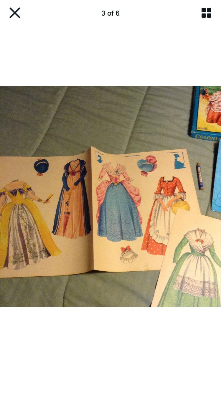 Vintage Saalfield Colonial Paper Dolls - Etsy