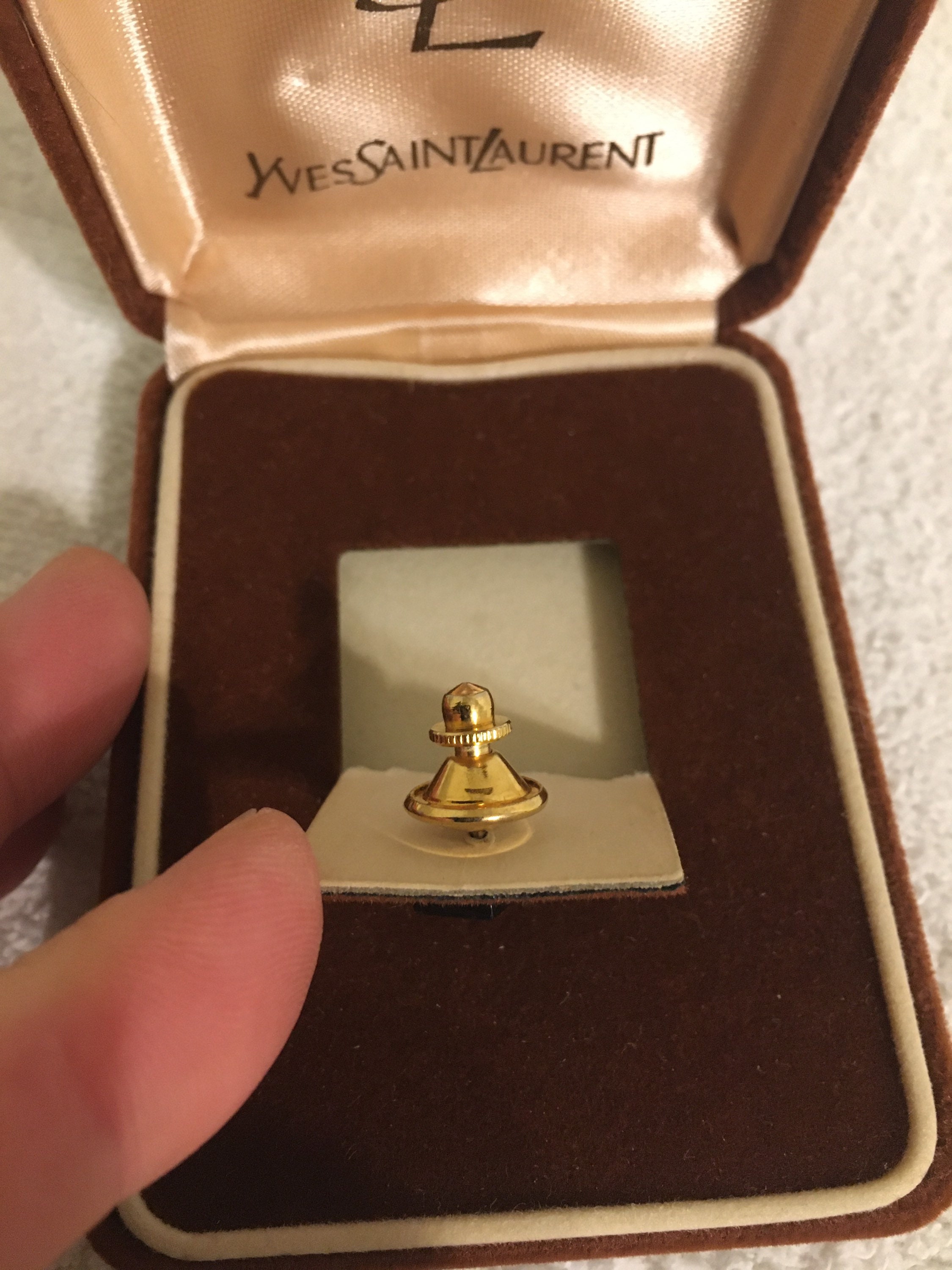 Vintage Yves Saint Laurent YSL Logo Tie Pin in Box - Etsy UK