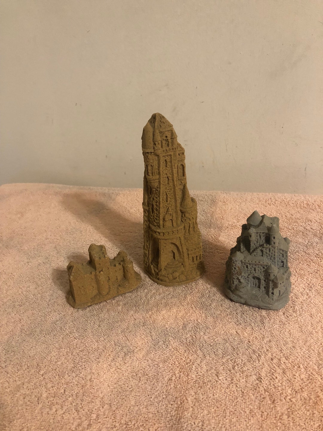 Vintage 1990 Mr Sandman Sandcastle Figurines Lot of 3 Blue & Tan - Etsy