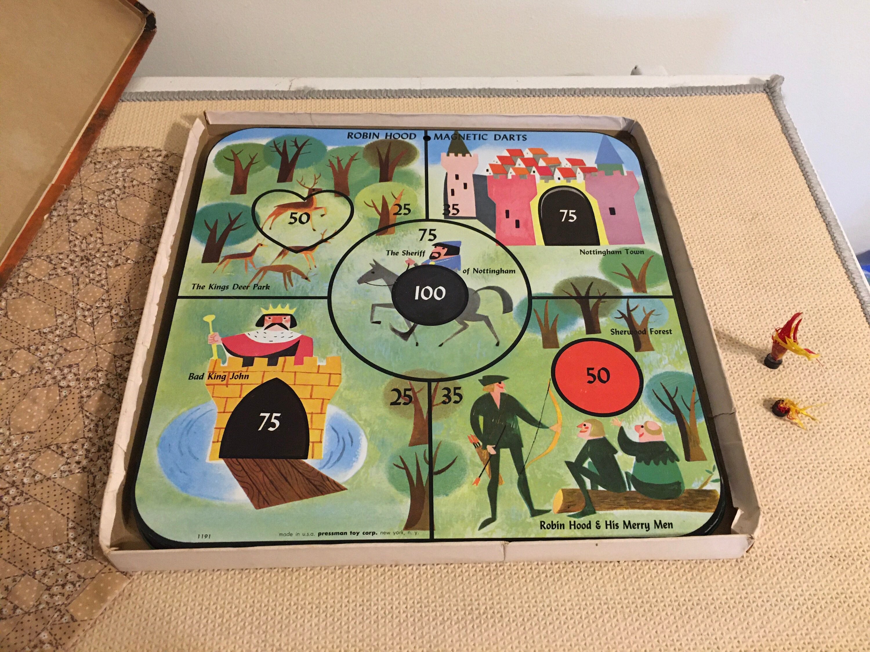 Vintage Pressman Robin Hood Magnetic Darts #1191 With Box - Etsy