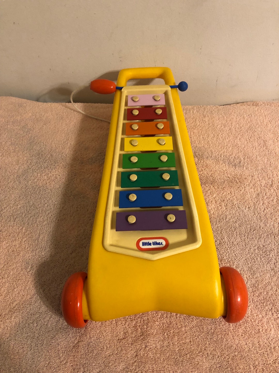 Vintage 19” Little Tikes Xylophone With Attached Mallet on Wheels - Etsy