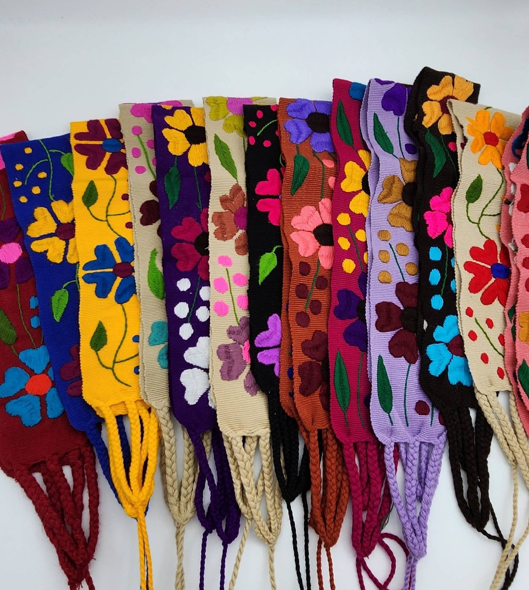Hand Embroidered Mexican Belt. Embroidered Mexican Sash - Etsy