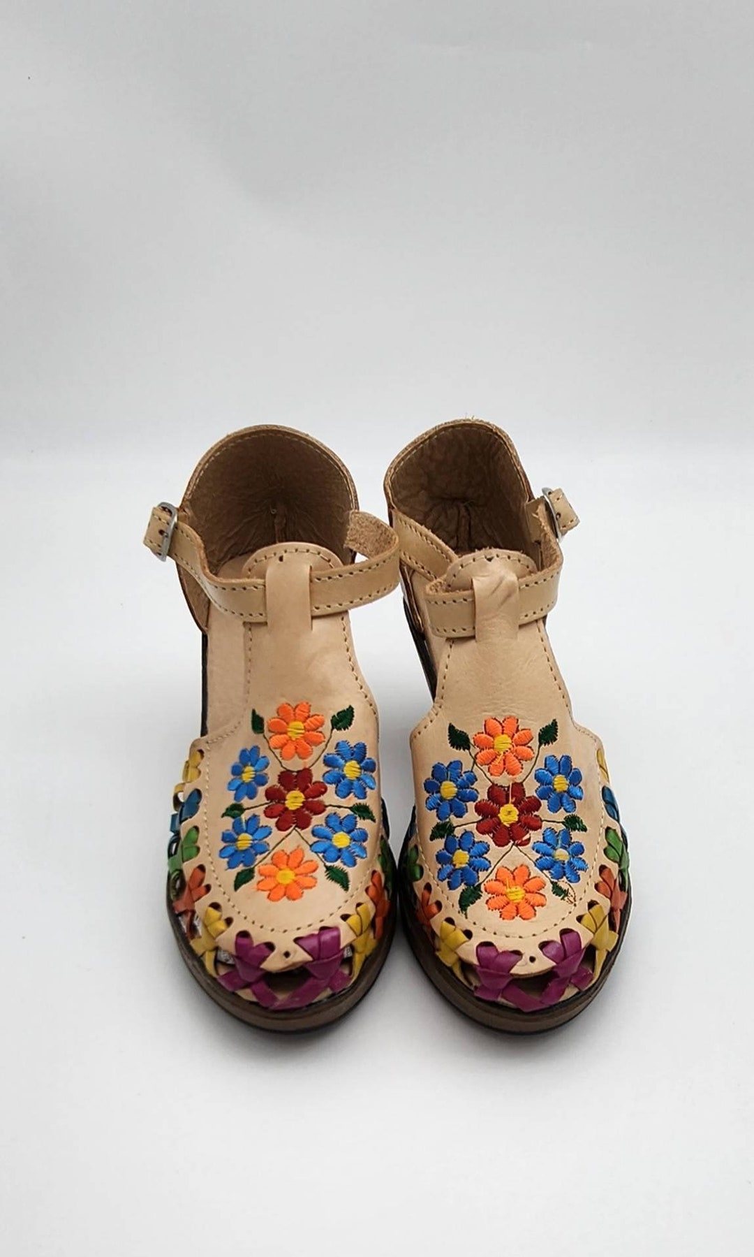 Mexican Embroidered Floral Wedges Mexican Sandals Mexican Women