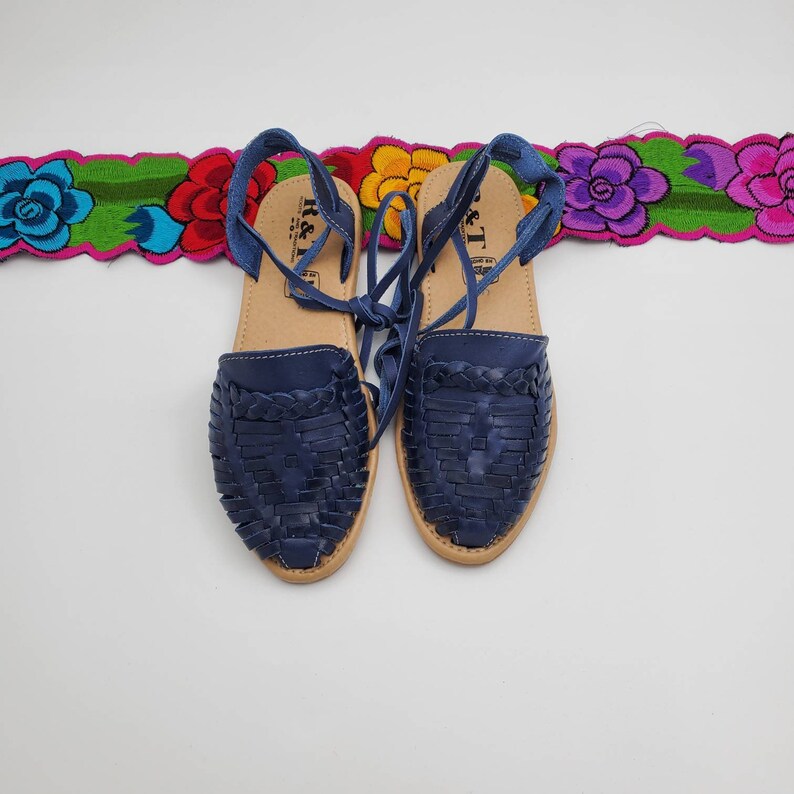 Mexican Sandals. Mexican Women Sandals. Navy Blue. - Etsy