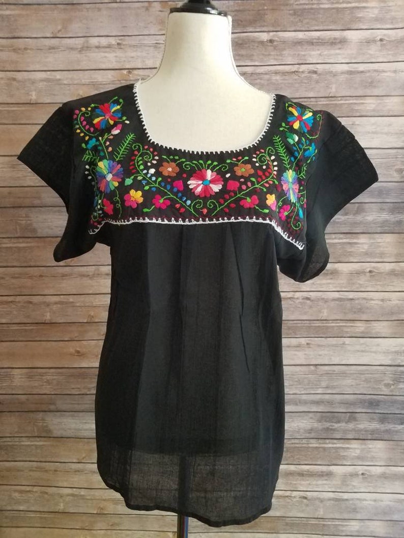 Women Traditional Embroidered Mexican Tops - Etsy