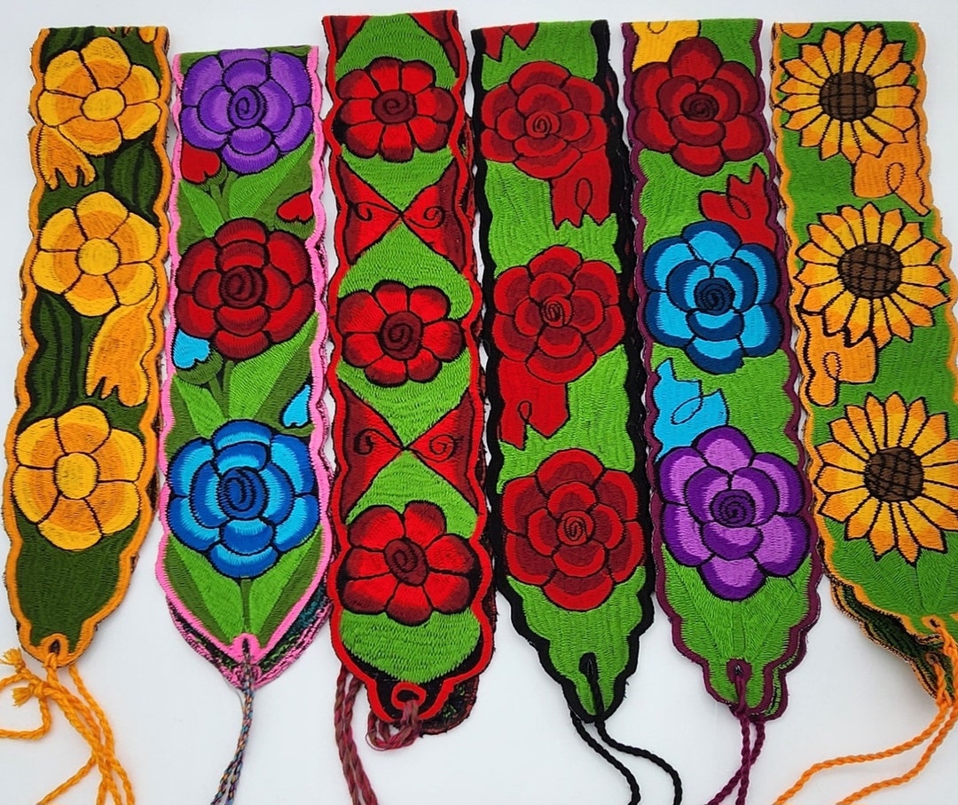 Embroidered Mexican Belt. Embroidered Mexican Sash. Zina 3 - Etsy