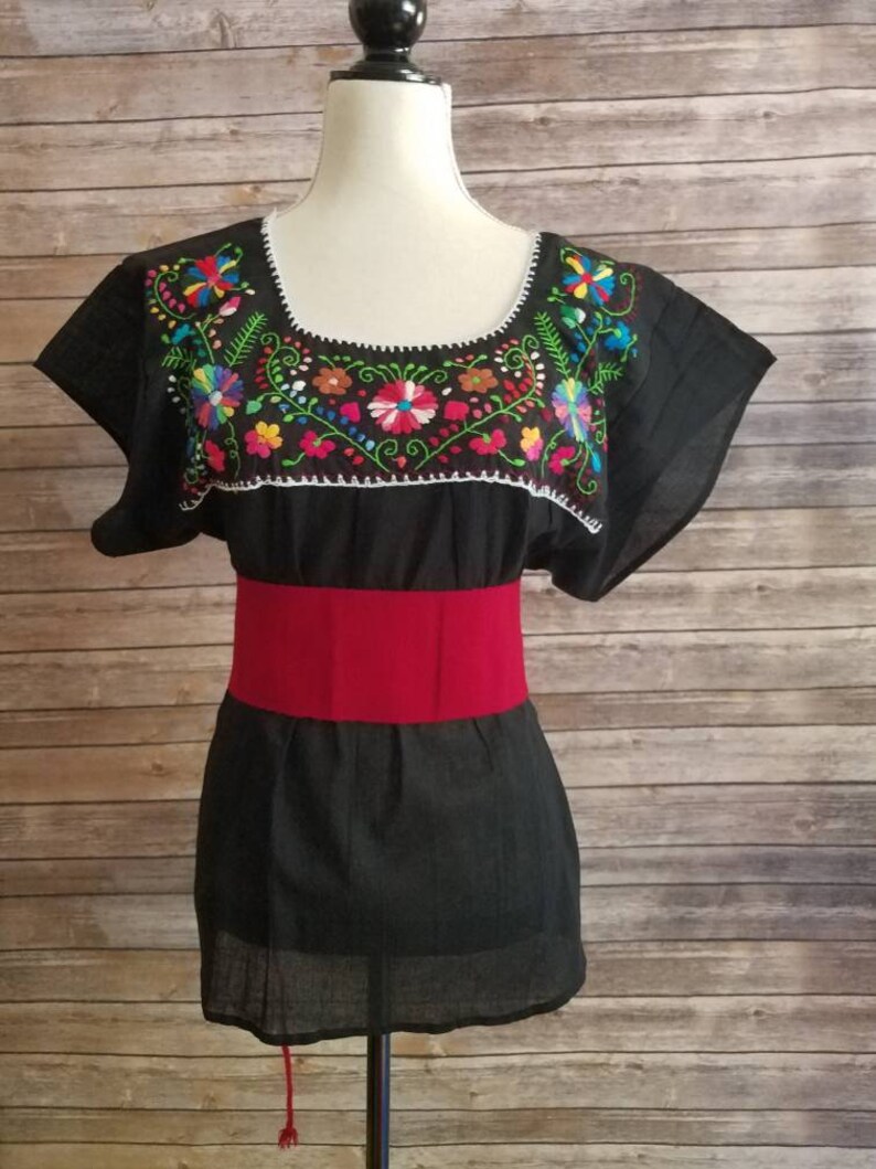 Women Traditional Embroidered Mexican Tops - Etsy