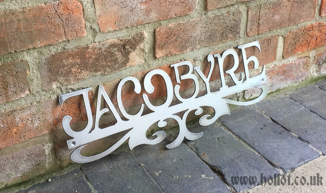 House Name Sign - Custom Steel Metal -personalised Family Gift Unique ...