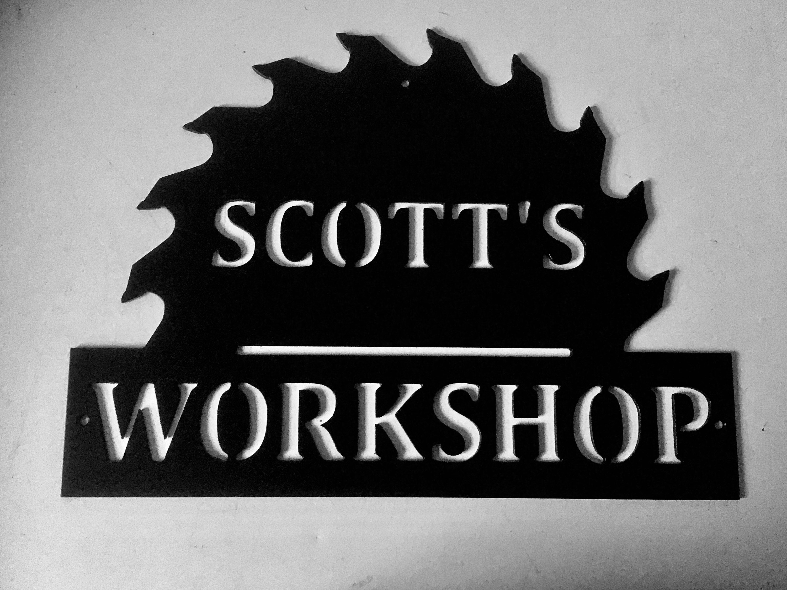 Custom Workshop steel sign Metal Sign fully customisable garage shed ...