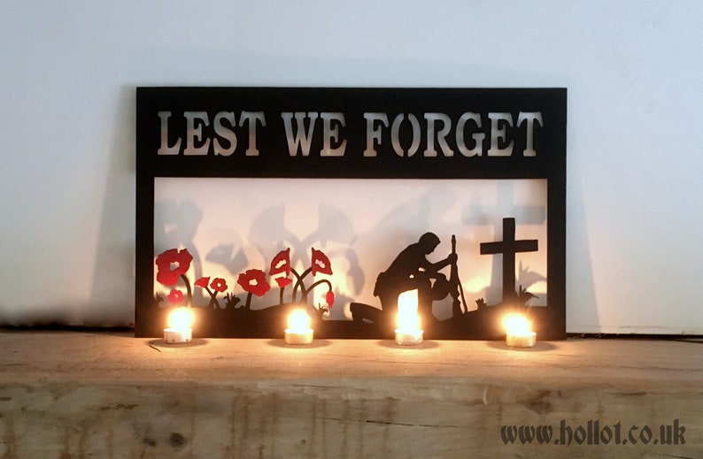 Lest We Forget Custom Steel Metal Family Gift Remembrance Day Poppy ...