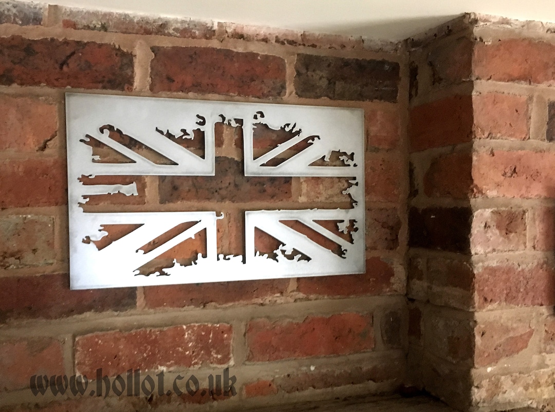 Union Jack Steel Sign Grunge Metal British Flag UK GB Home Wall Decor ...