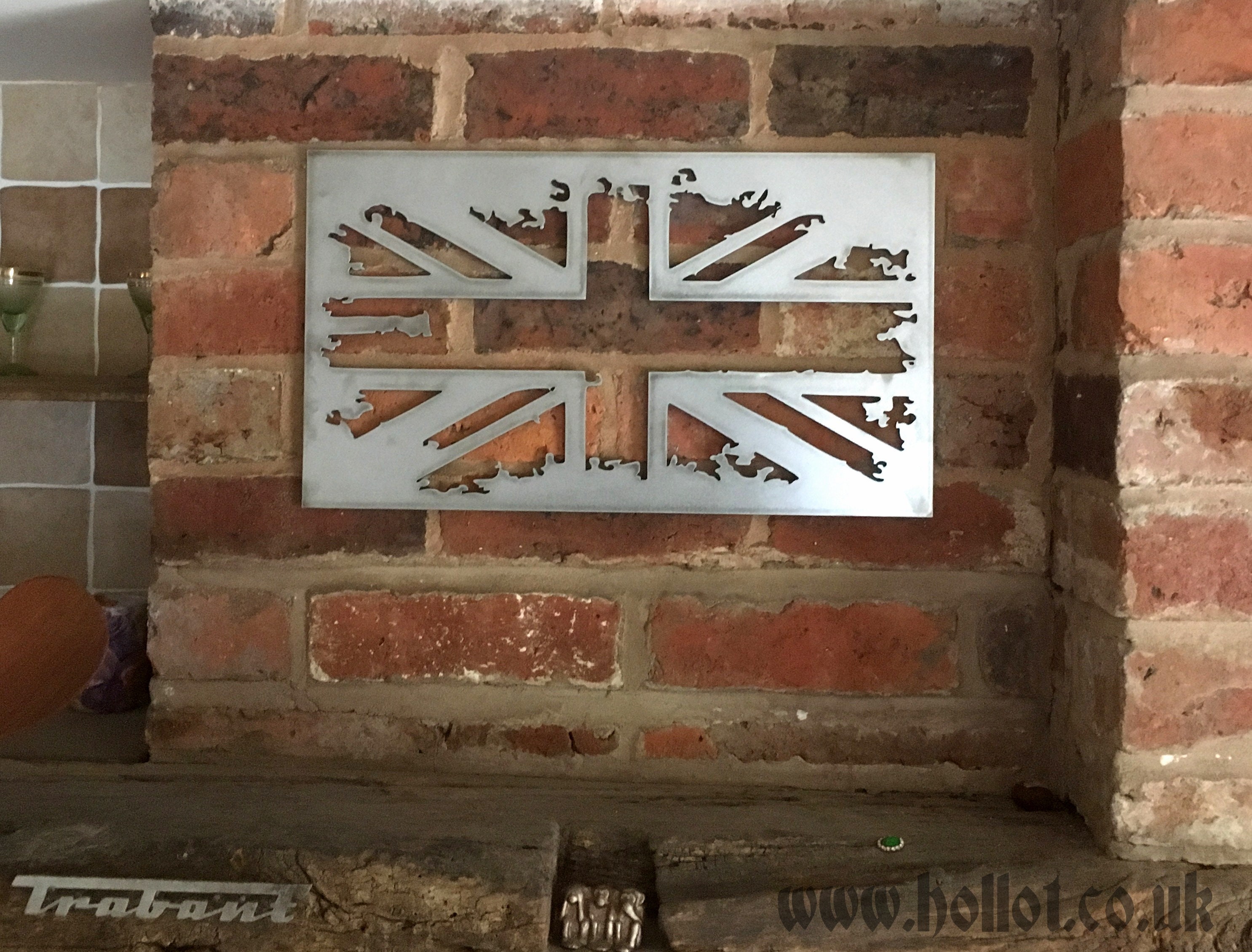 Union Jack Steel Sign Grunge Metal British Flag UK GB Home Wall Decor ...