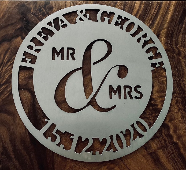 Round Mr & Mrs Custom Steel Metal Sign personalised Gift - Etsy