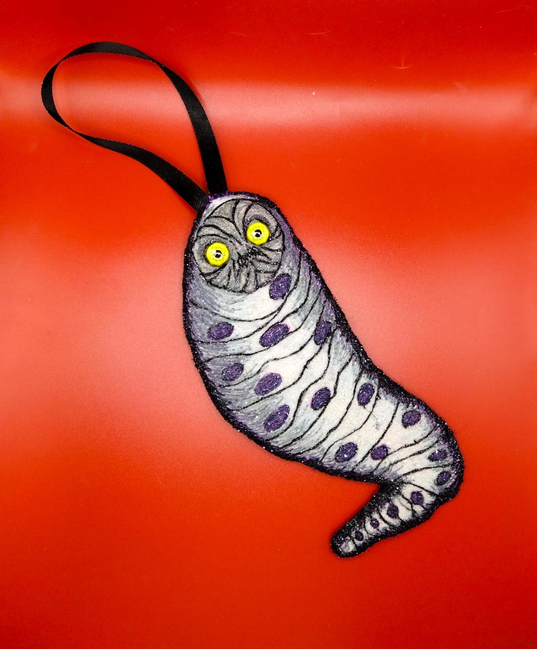 Jumbo Embroidered Zombie Maggot Worm Hand Made Hanging Weird Unique ...