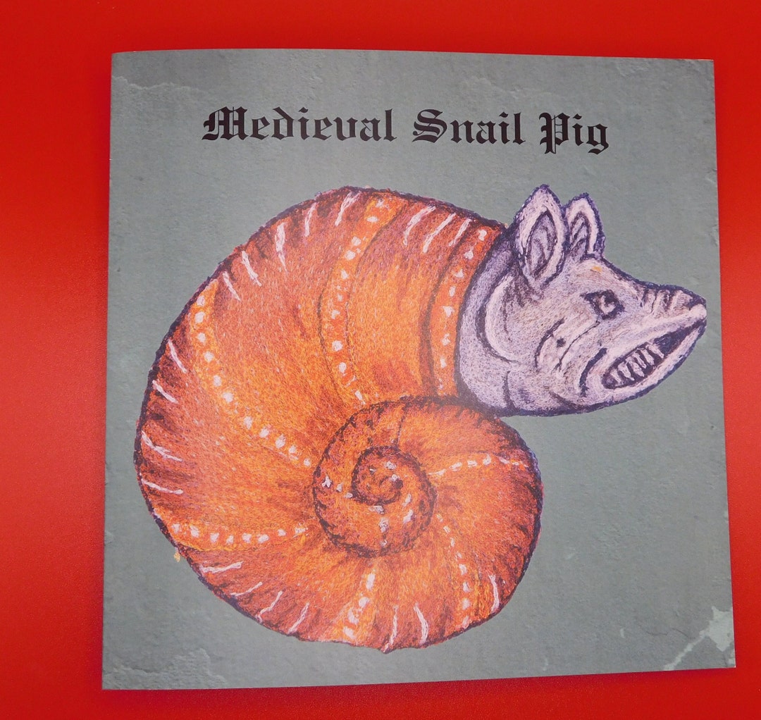 Medieval Bestiary Snail Pig Embroidery Textile Blank High Quality Art ...